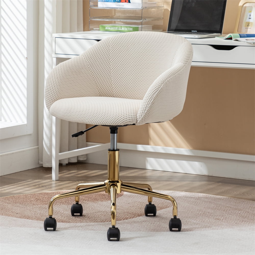 Qumbnk 360 Degree Swivel Office Chair with Wheels and Metal Base ...