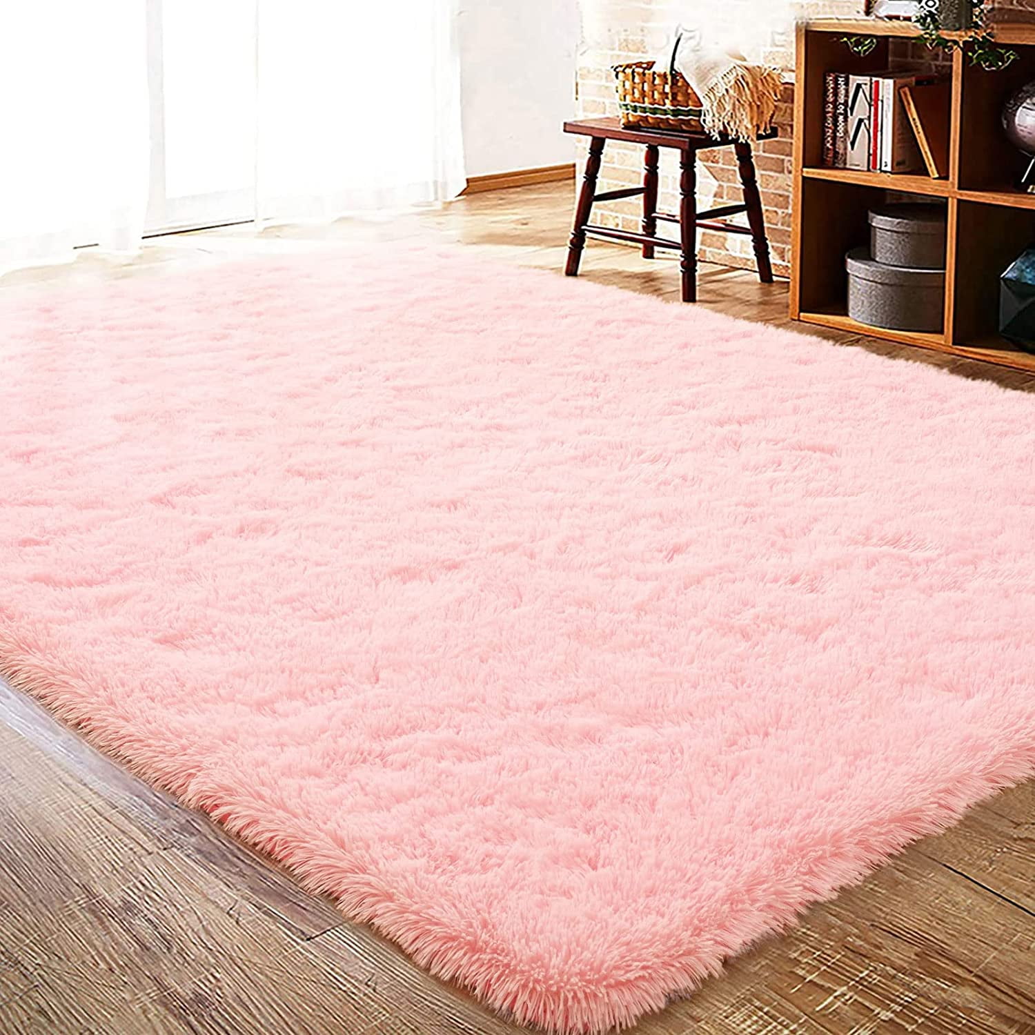 Qumbnk Fluffy Area Rug Soft Plush Rugs Small Floor Carpet for Living ...