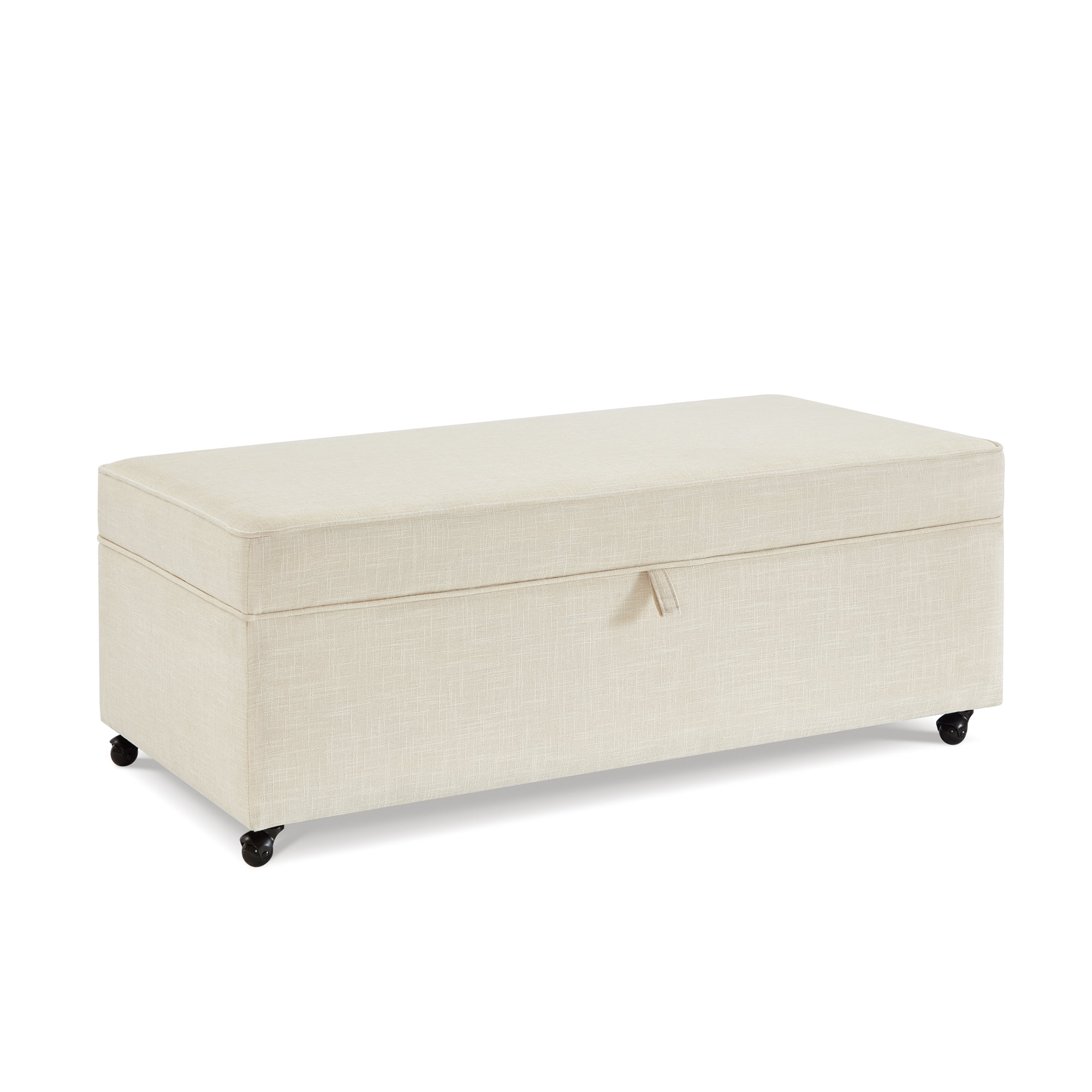 Qumbnk Line Storage Bench with Wheels, Comfort Large Storage Ottoman ...