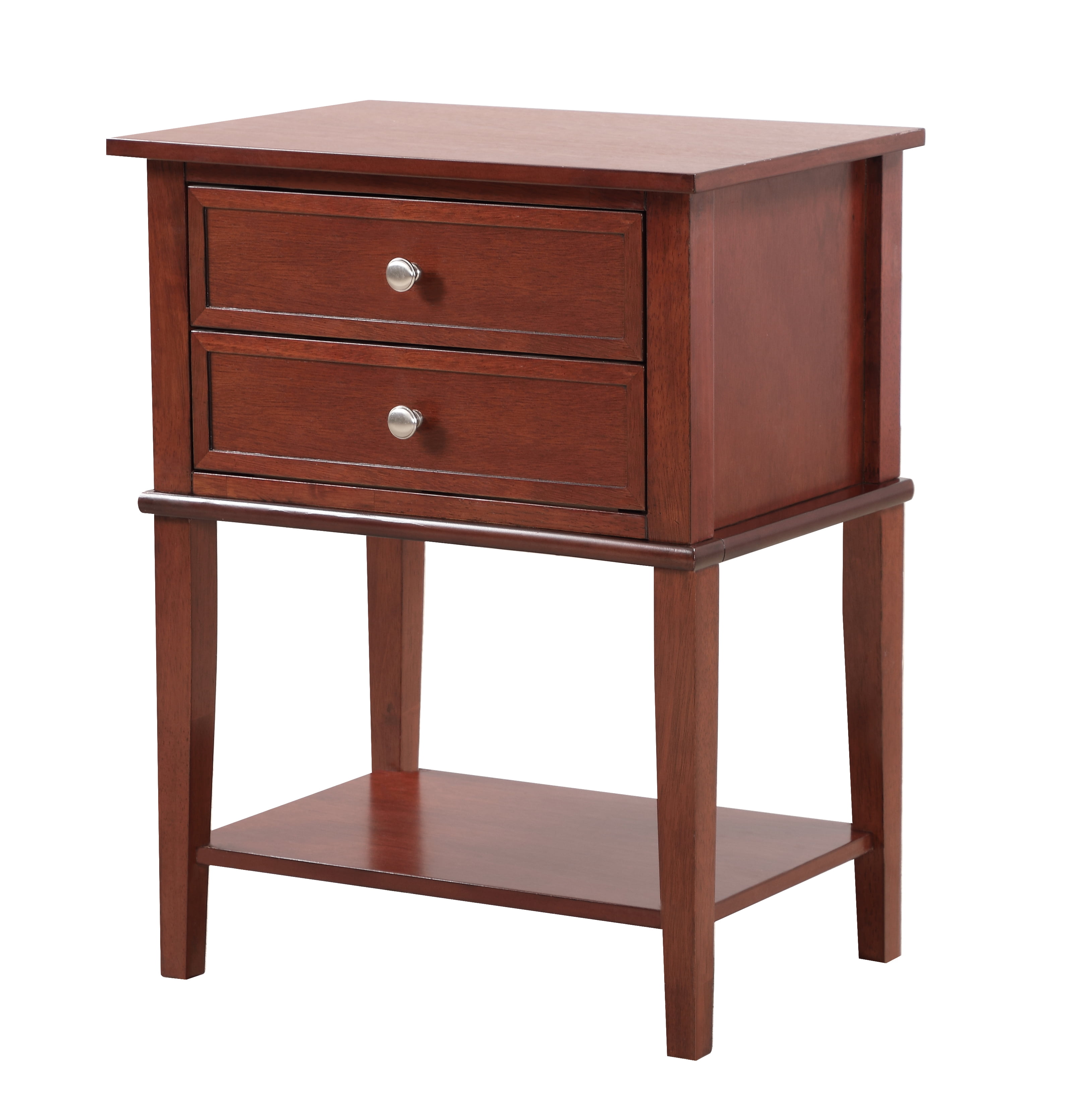 Qumbnk Nightstand with 1 Open Shelf, 2 Drawers Beside Table for Living ...