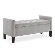 Sophie Storage Bench, Pearl White Boucle - Walmart.com