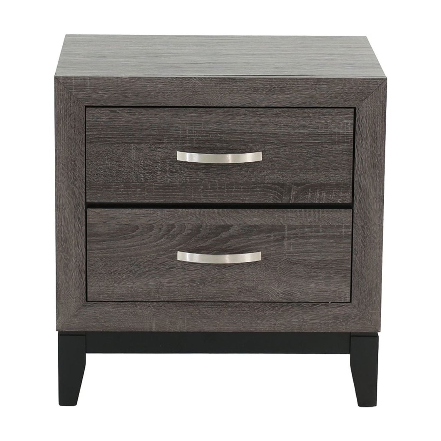 Qumbnk Wooden Beside Table with 2 Drawers, Modern Nightstand for Living ...