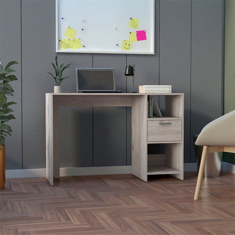 Qumbnk Writing Desk for Home Office, Wood Computer Desk with 1 Drawer ...