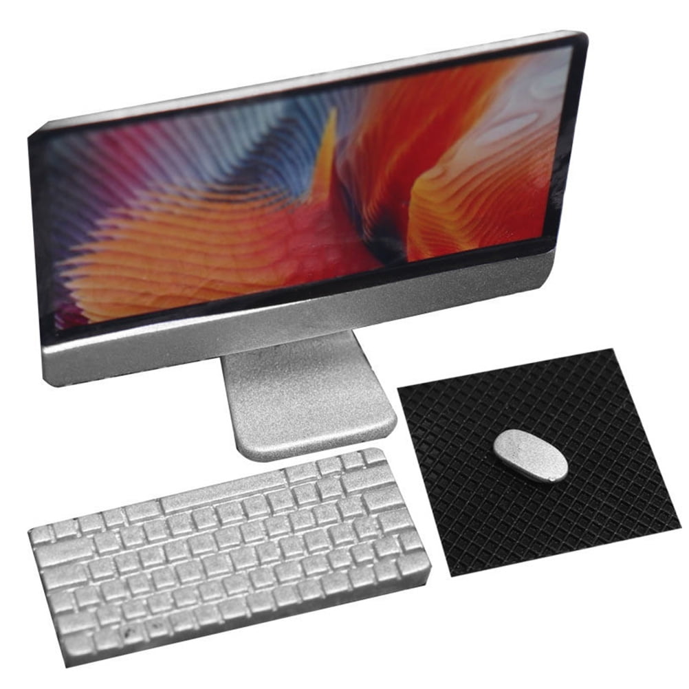 Qumonin 1 Set Doll House Desktop Computer Model Miniature Computer ...