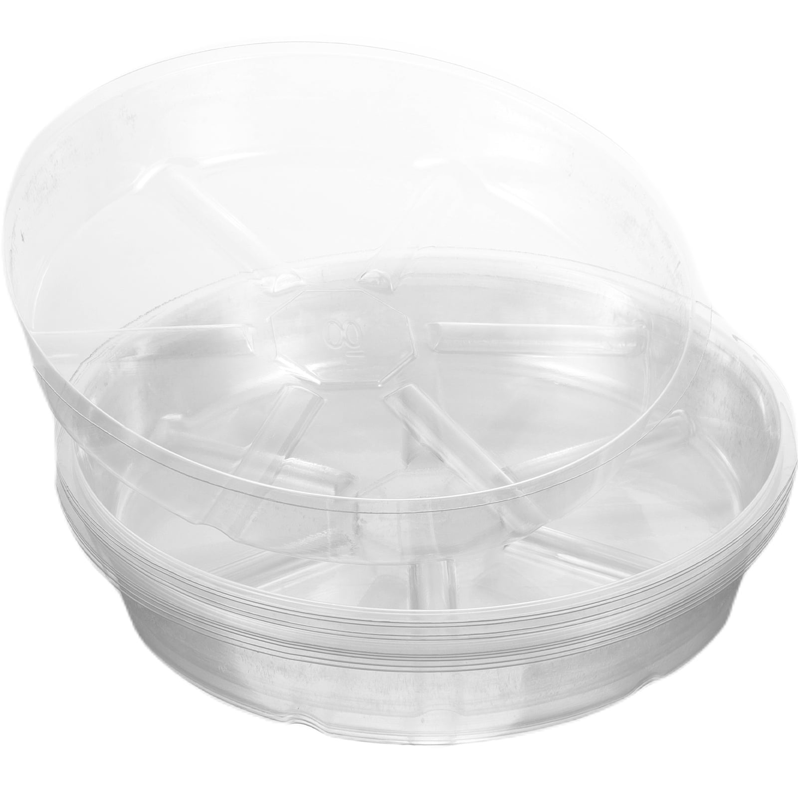 Qumonin 10 Clear Plastic Plant Saucers 8in for Indoor Flower Pots ...