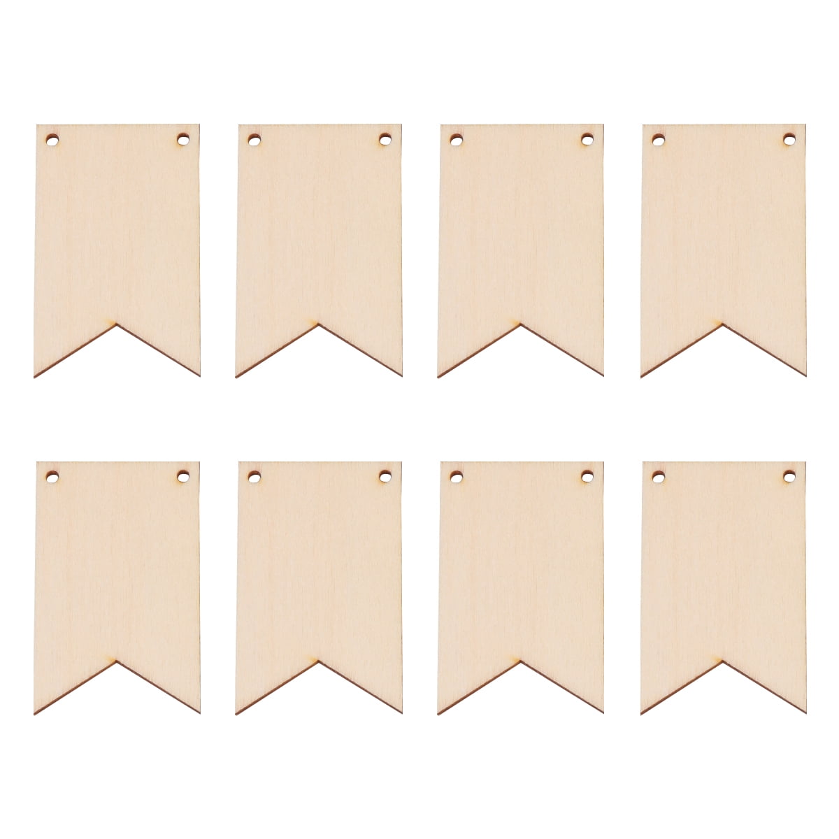 Qumonin 100Pcs Unfinished Wooden Gift Tags Swallowtail Shape Hanging ...