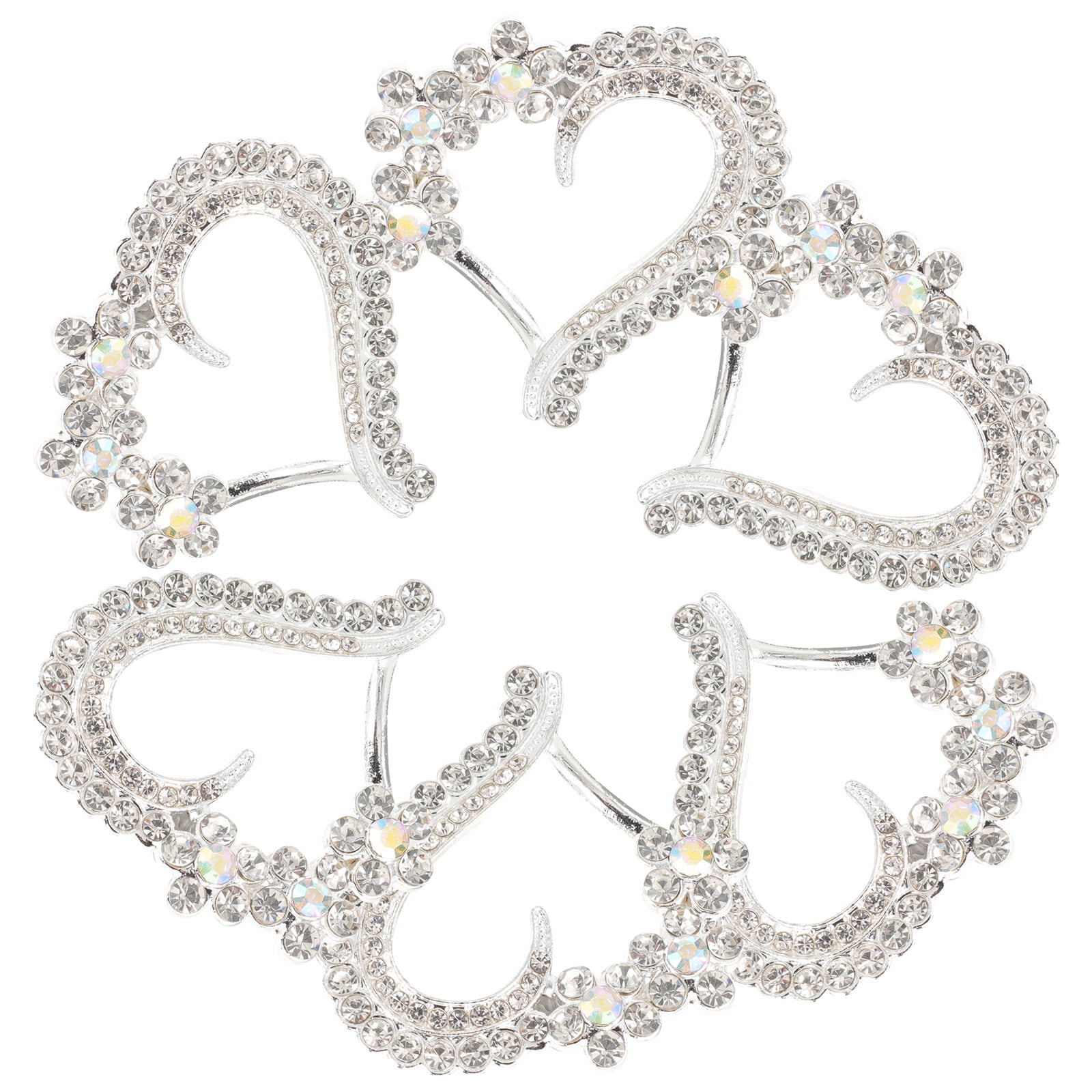 Qumonin 10pcs Heart Rhinestone Patches Iron on Glitter Jeans Applique ...