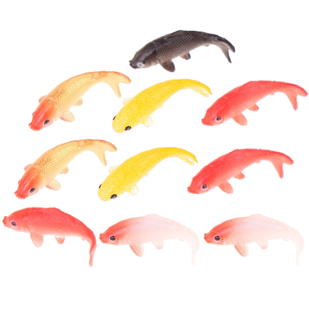 Qumonin 10pcs Mini Simulation Fancy Carp Models Colorful Mini Fake Fish ...