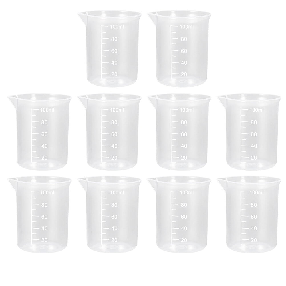 QUMONIN 10pcs Plastic Measuring Cup Graduated Beaker PP Liquid Measure ...