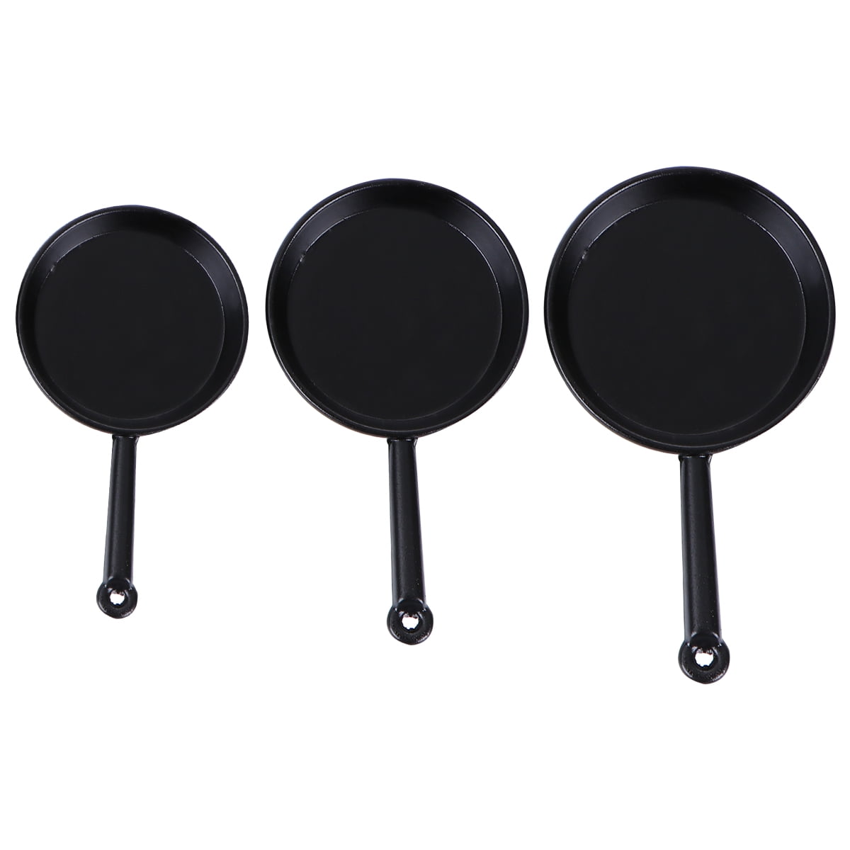 Qumonin 3pcs Miniature Kitchen Pan Small Cookware Model Pretend Play ...