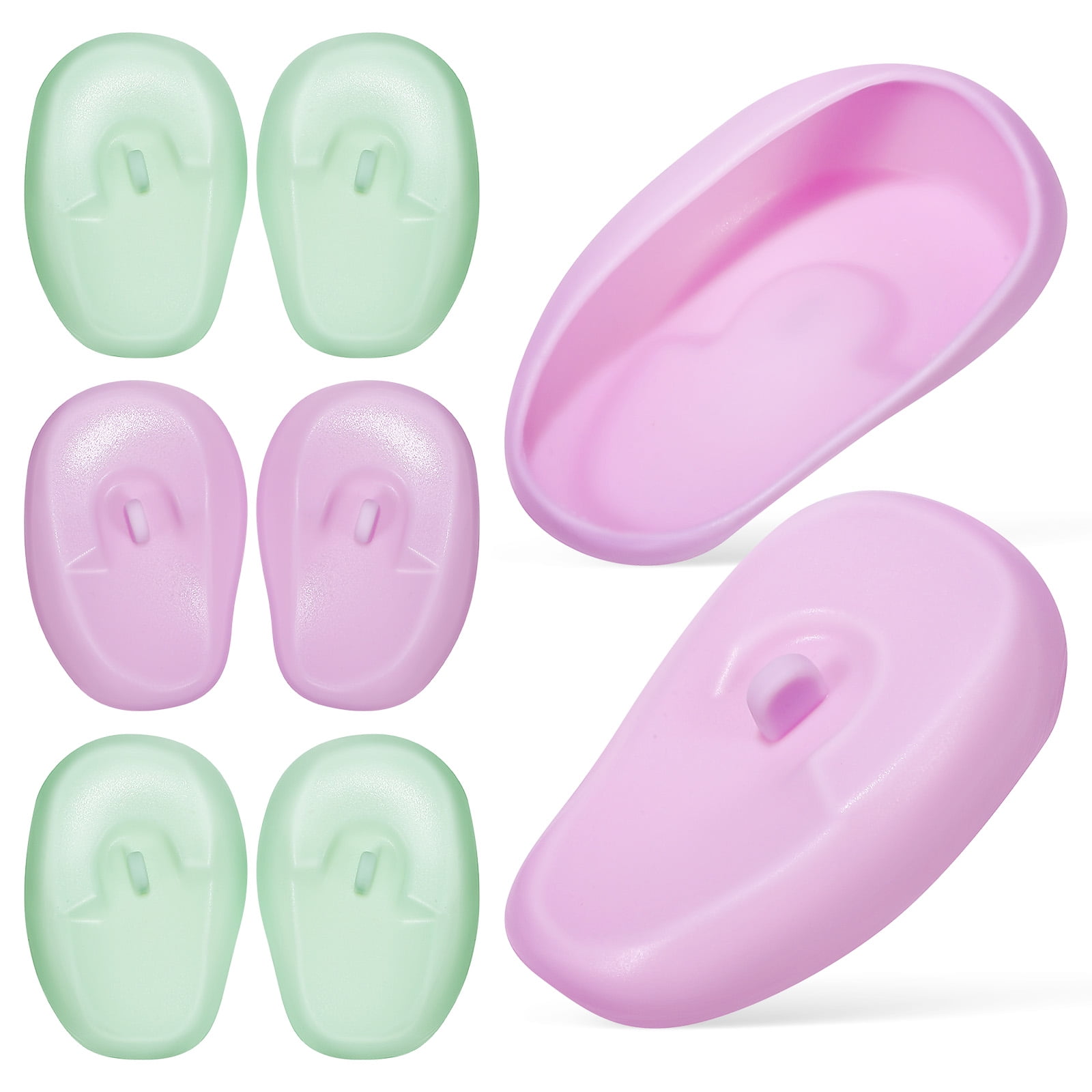 Qumonin 4 Pairs Silicone Ear Covers for Hairdressing - Purple/Green ...