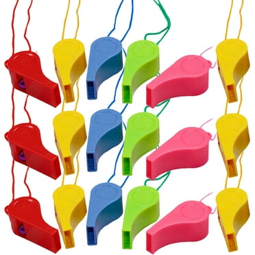 40 Pieces Plastic Whistles with Lanyards for Party Sports, 5 Colors ...