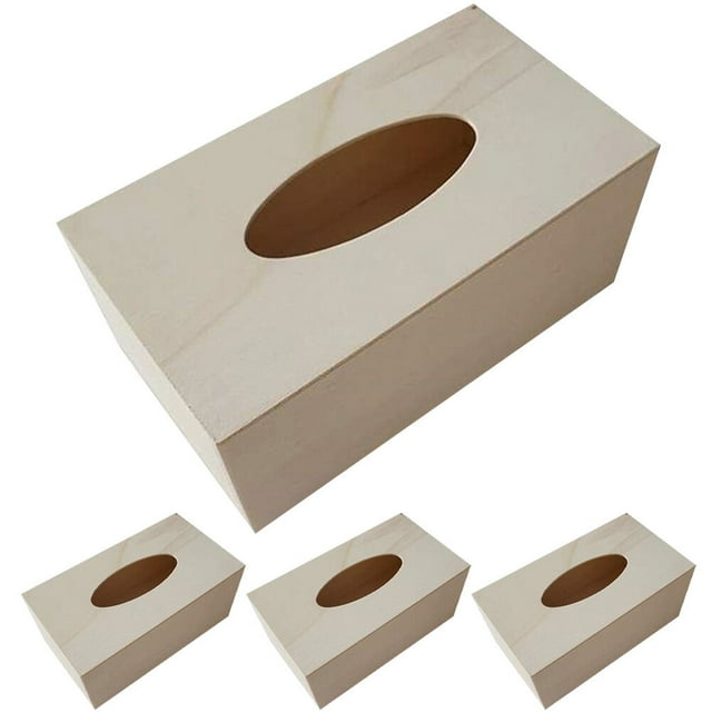 ADDHAT Clay Tissue Box Beige Wood Office Use - Walmart.com