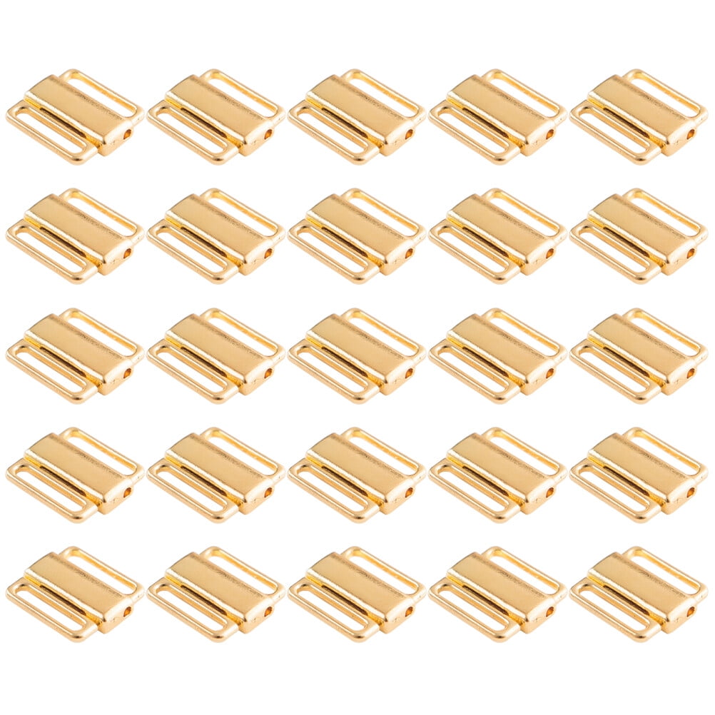 Qumonin 50 Metal Tape Closures Waist Extender Hooks for DIY Craft Bra ...