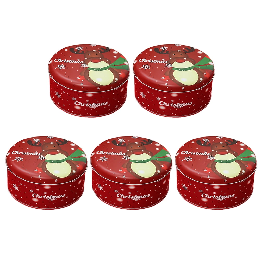 Qumonin 5pcs Christmas Cookie Tins - Metal Gift Box for Holiday Party ...