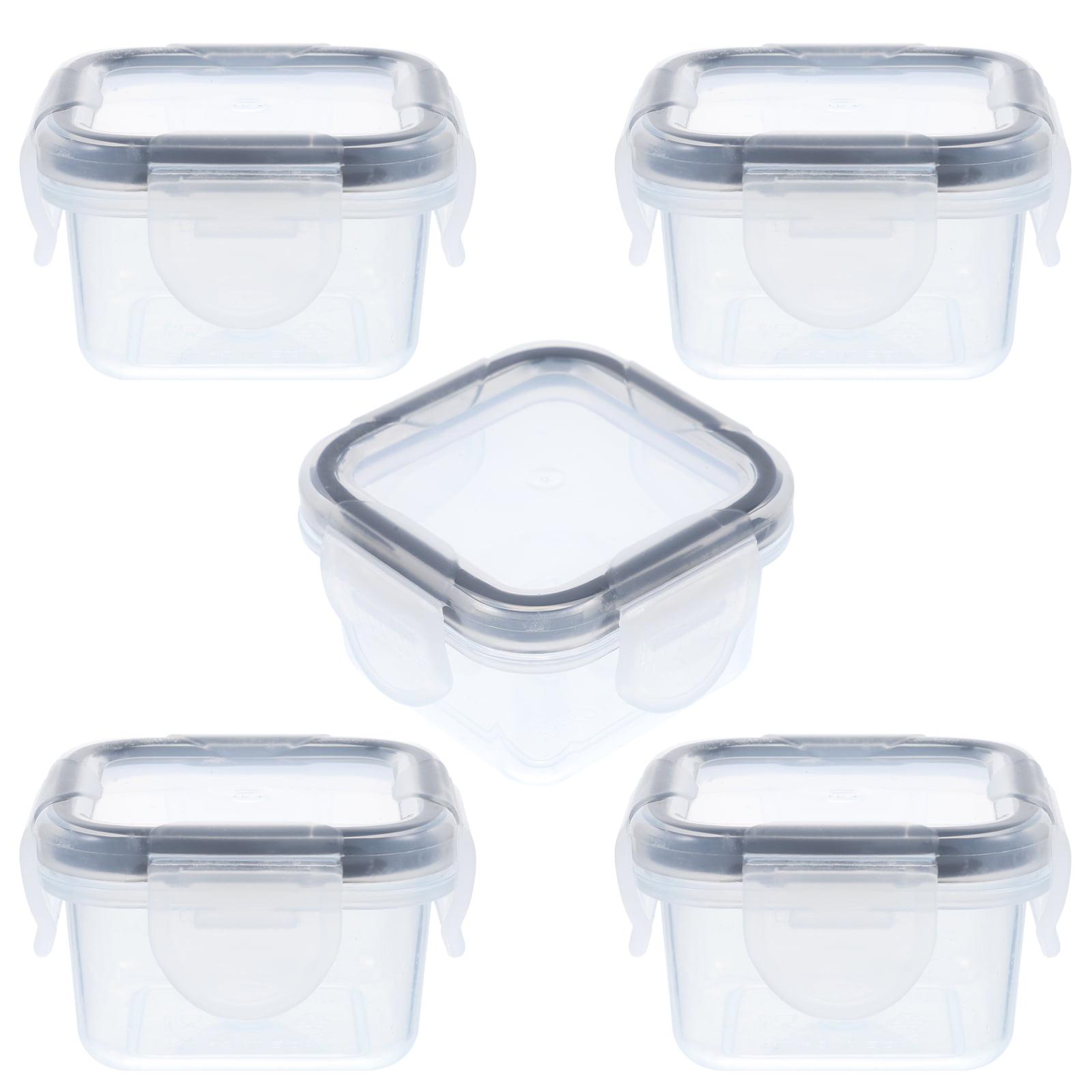 Qumonin 5pcs Quart Containers with Lids for Food and Snacks - Grey ...