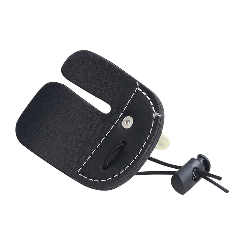 Qumonin Archery Finger Protector Leather Adjustable 2 Fingers Saver for ...