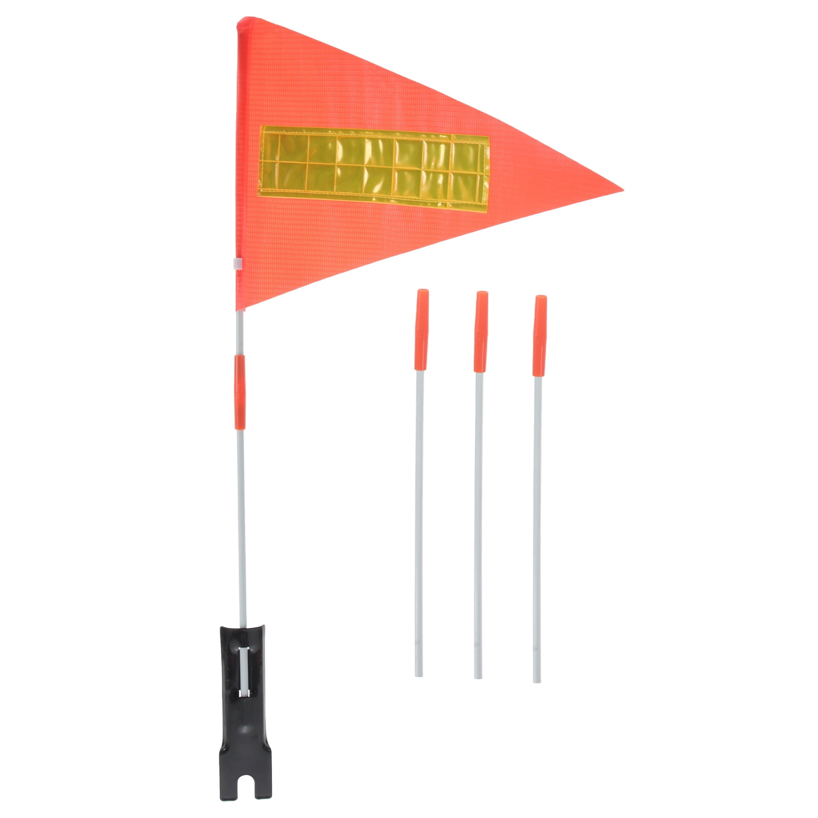 Qumonin Bike Safety Flag w/ Pole & Reflective Orange Trailer Visibility ...