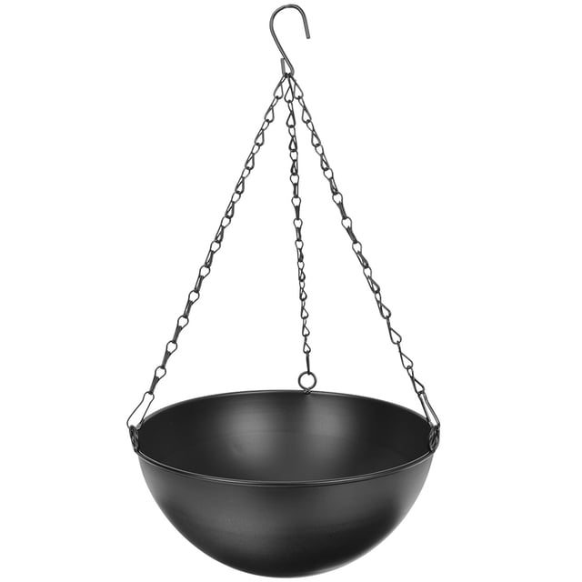 Qumonin Black Hanging Planter Semi-circle Flower Pot with Chains ...