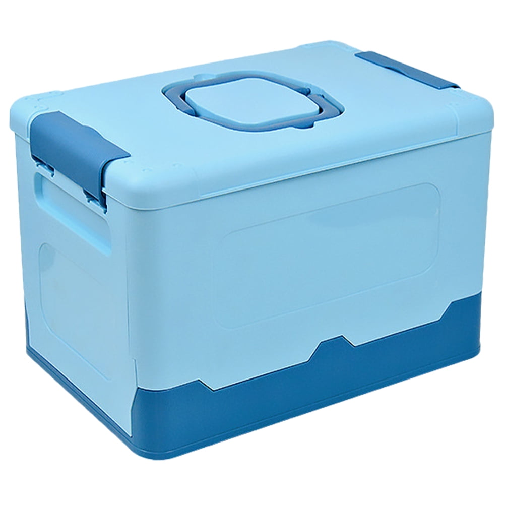 Large Capacity Plastic Storage Box with Folding Lid, Multipurpose ...