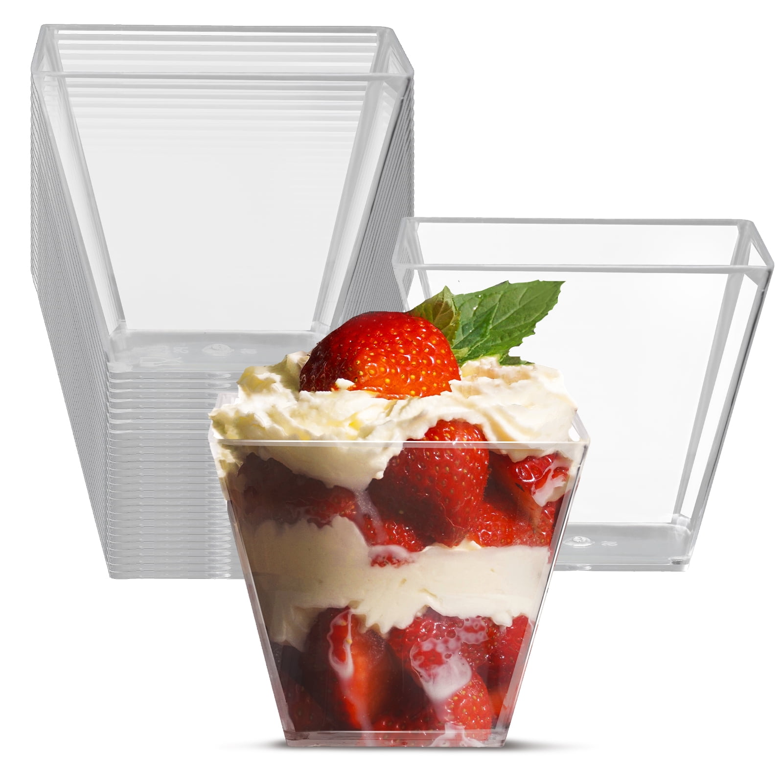 Qumonin Clear Plastic Mini Parfait Cups, 2oz, 100PCS - Walmart.com