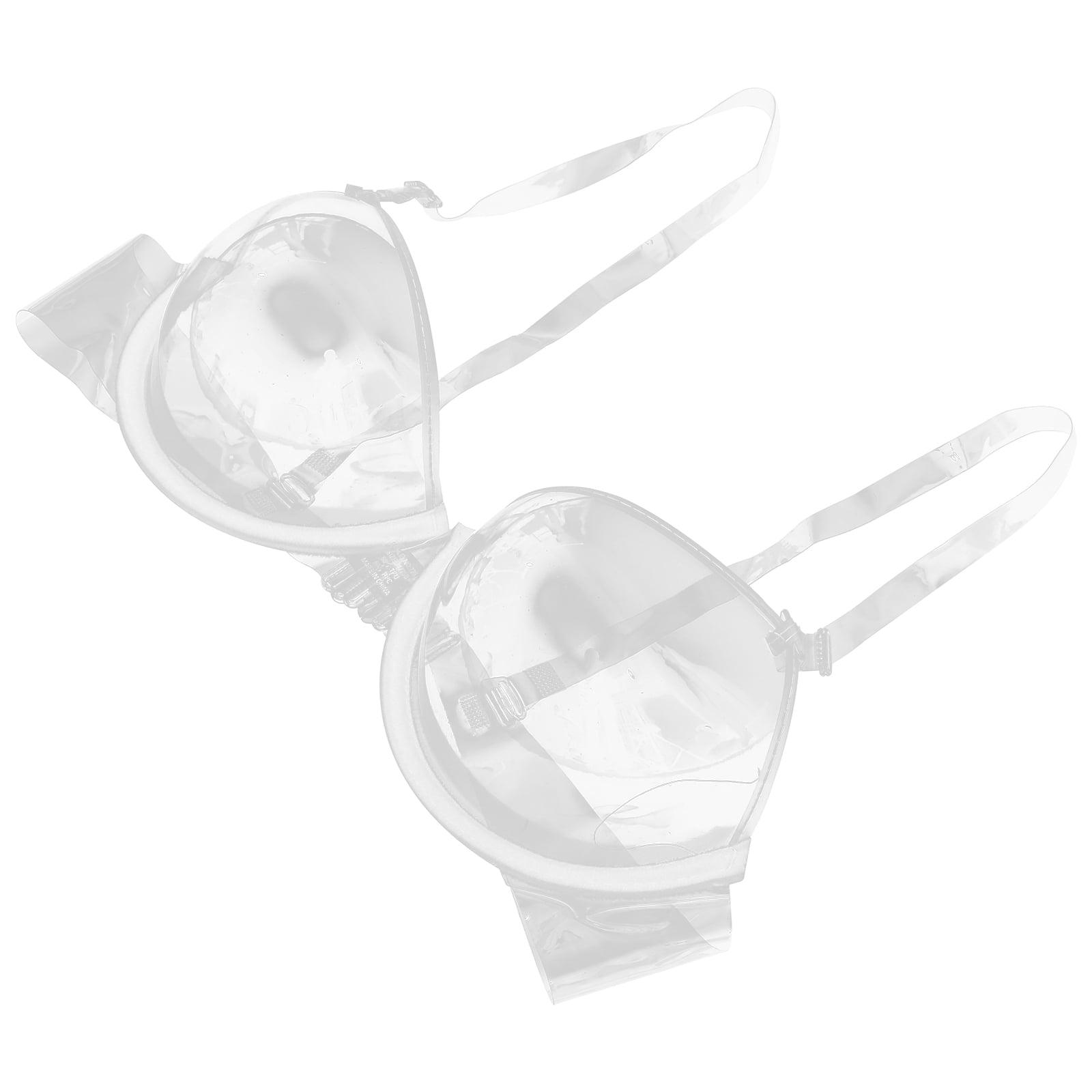 Qumonin Clear Strap Bra Women's Transparent Shoulder Strap Underwear ...