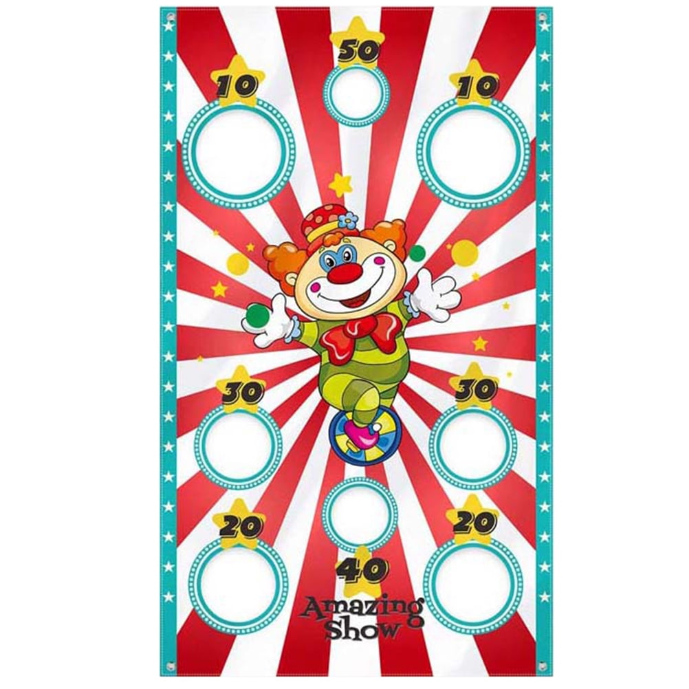 Qumonin Clown Throwing Hanging Flags Sandbag Game Flags Funny Outdoor