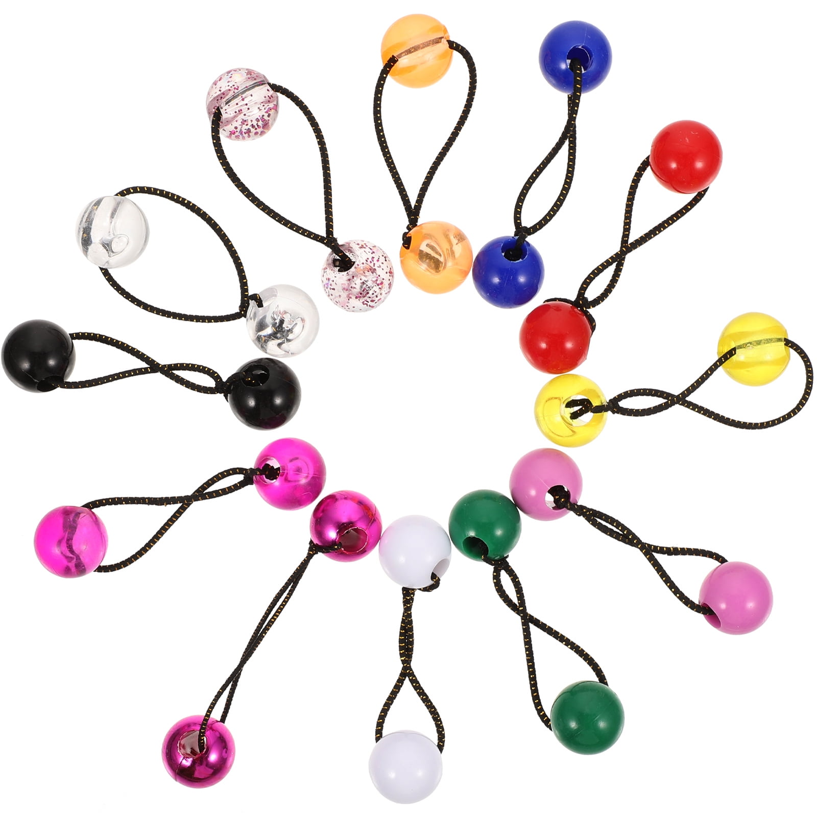 Qumonin Colorful Double Ball Hair Ties 24pcs for Girls & Women ...