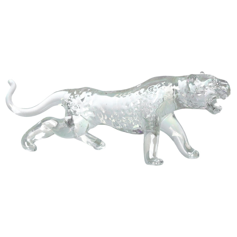Qumonin Crystal Leopard Figurine Lovely Leopard Statue Desktop Leopard ...
