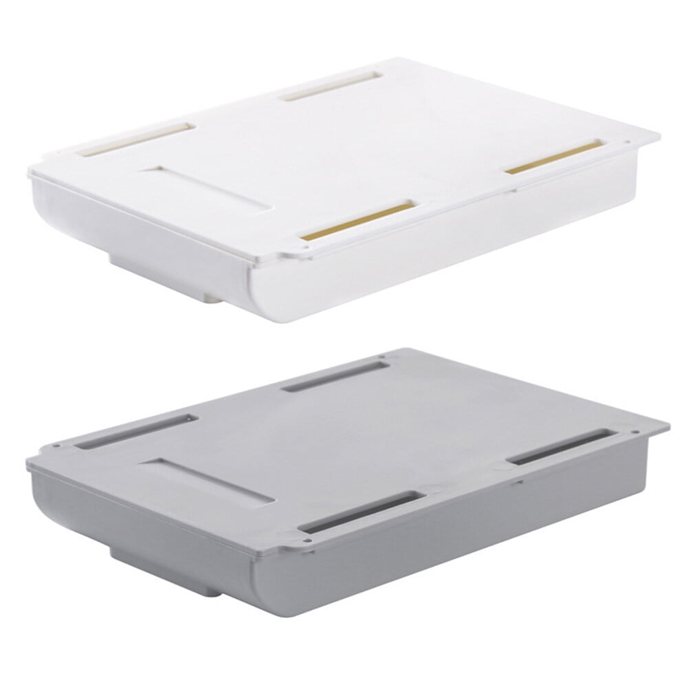 Qumonin Desk Pencil Drawer Hidden Tray Self Adhesive Hanging Storage ...