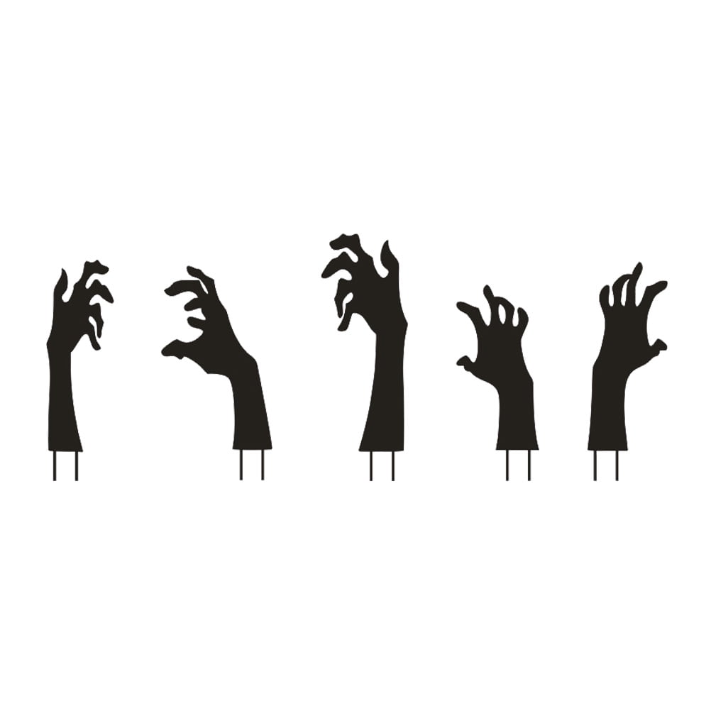 Qumonin Halloween Yard Signs - 5 Metal Ghost Hand Stakes - Walmart.com