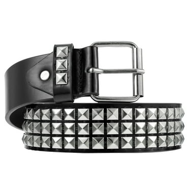 Nvzi Punk Leather Belt,Women Men Goth Pyramid Studded Square Beads ...