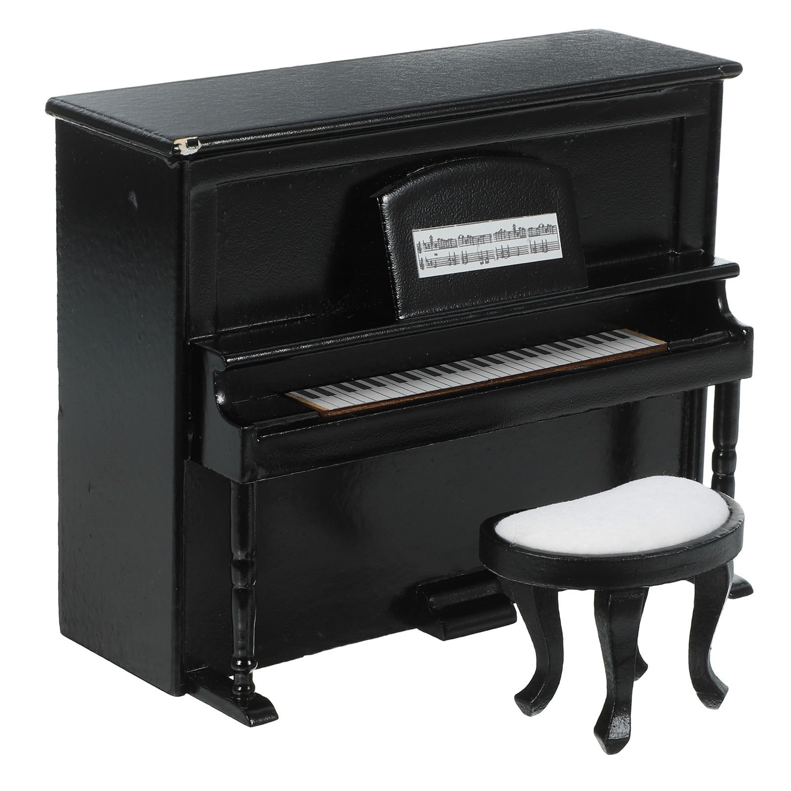 ADDHAT Mini Dollhouse Piano Black Wood 1 Set - Walmart.com