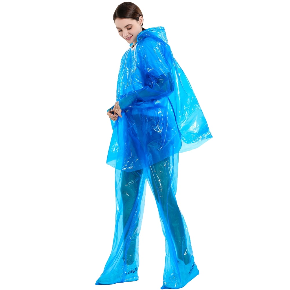 Qumonin Packable Rain Poncho 3 Sets Disposable Raincoat for Outdoor ...