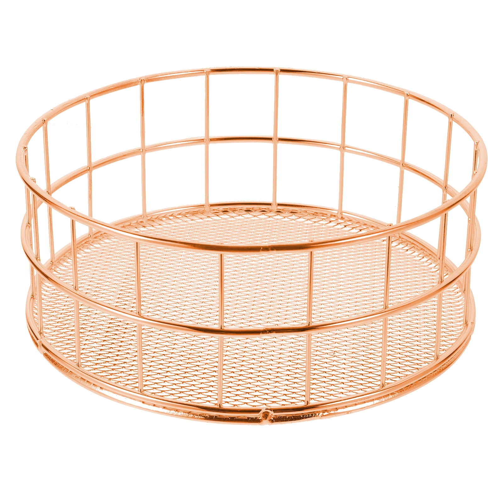 Qumonin Rose Gold Makeup Organizer Metal Basket for Kitchen Bathroom ...