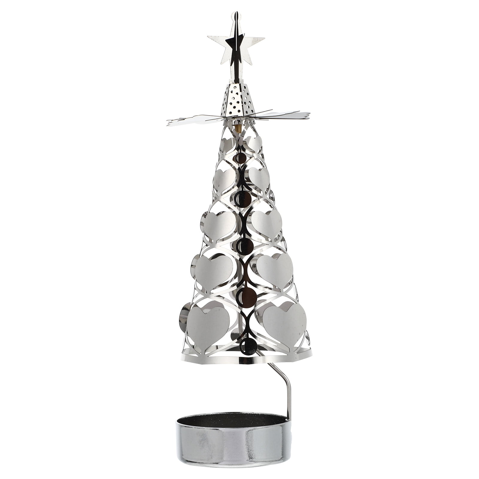 Qumonin Spinning Christmas Tree Candle Holder - Rotary Tea Light Stand ...
