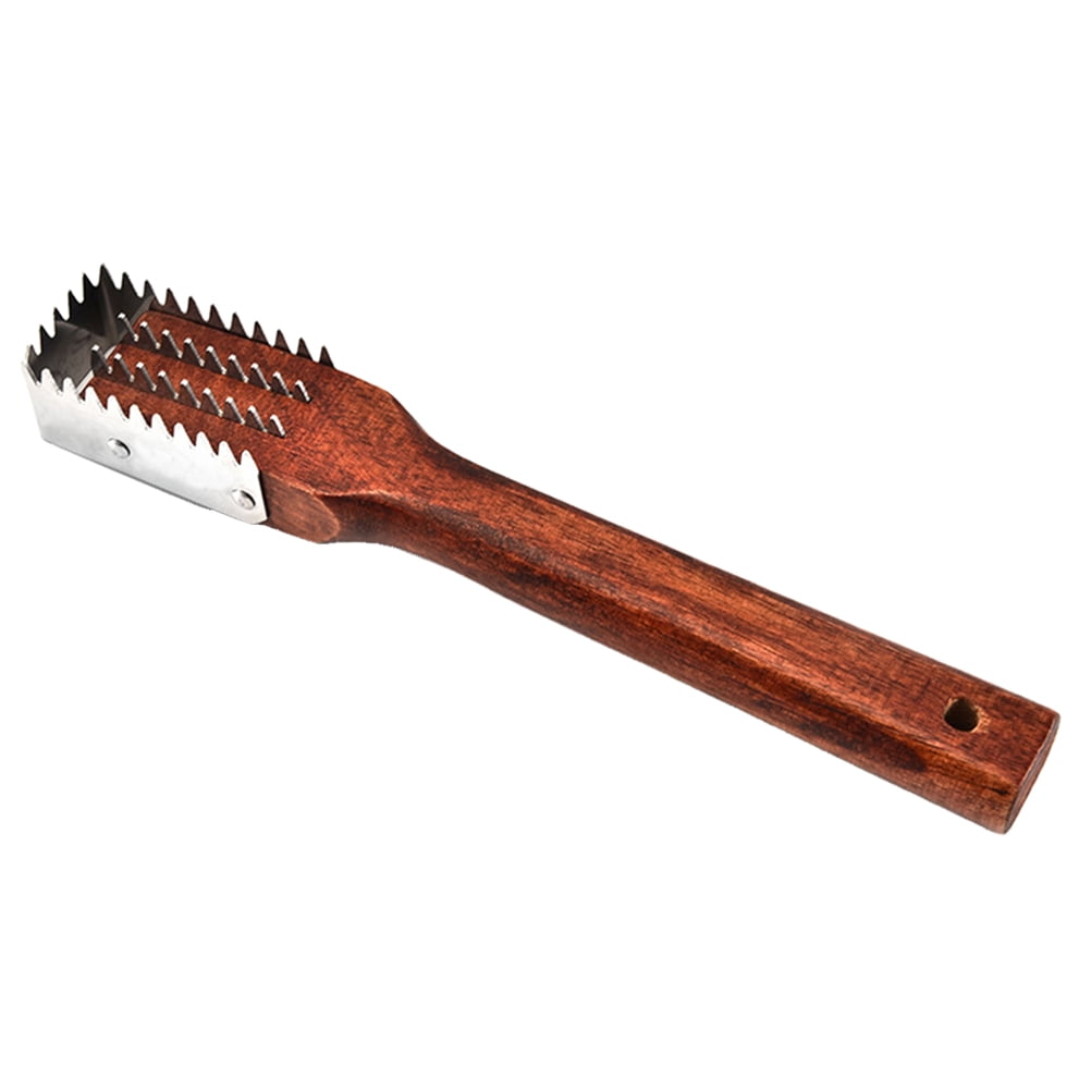 Qumonin Stainless Steel Fish Scale Scraper with Rosewood Handle ...