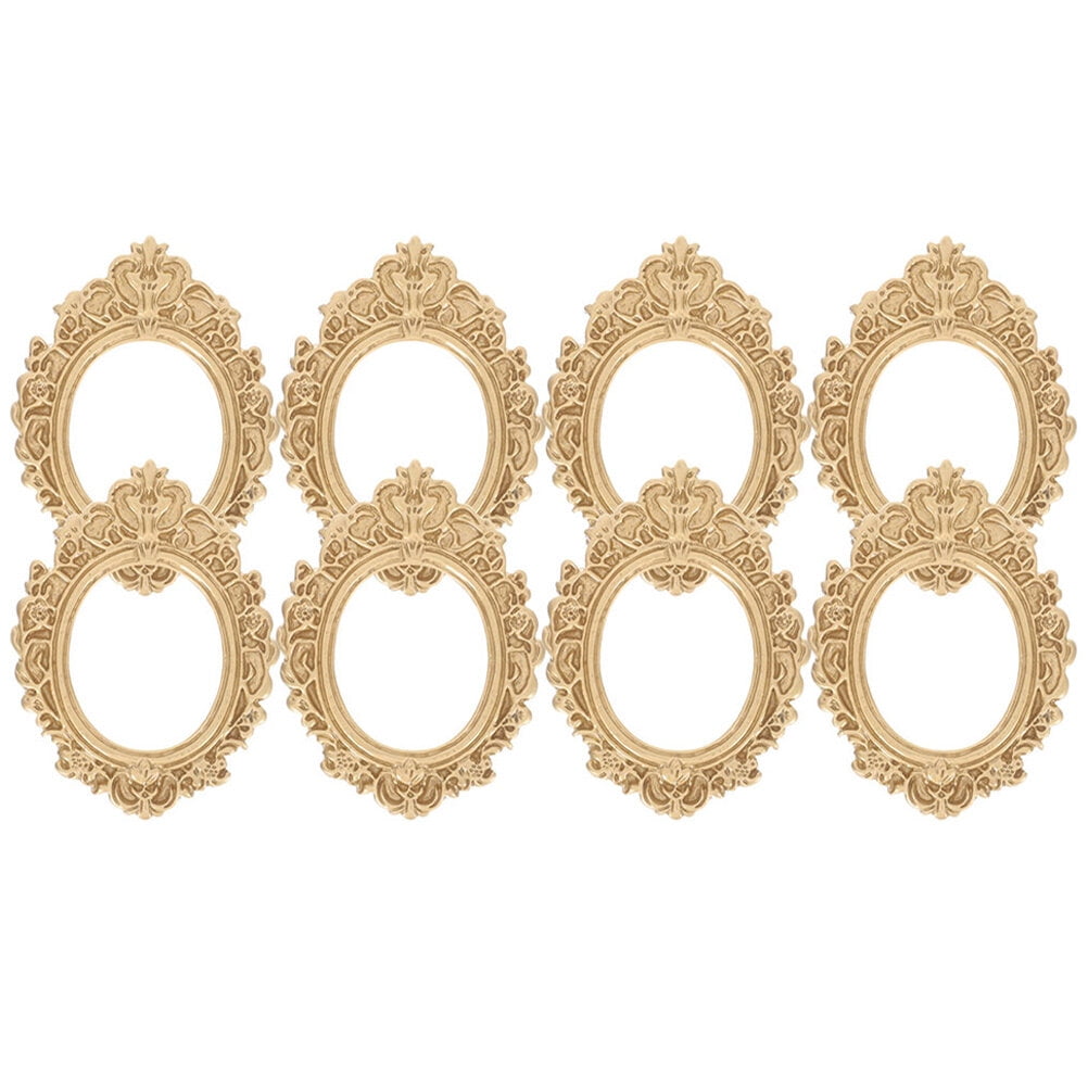 Qumonin Vintage Resin Picture Frame Set - Gold Retro Collage Mini Oval ...