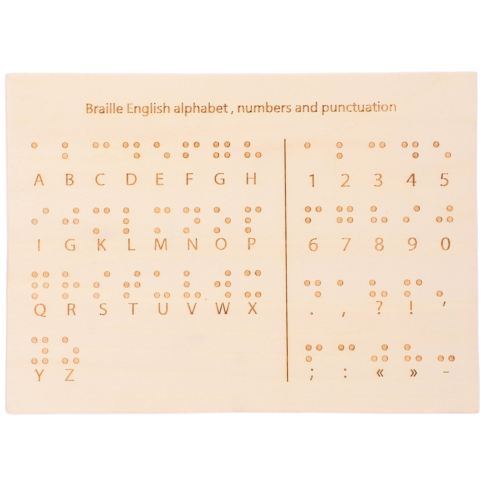 Qumonin Wood Braille Board Wood Braille Letter Board Blind People ...