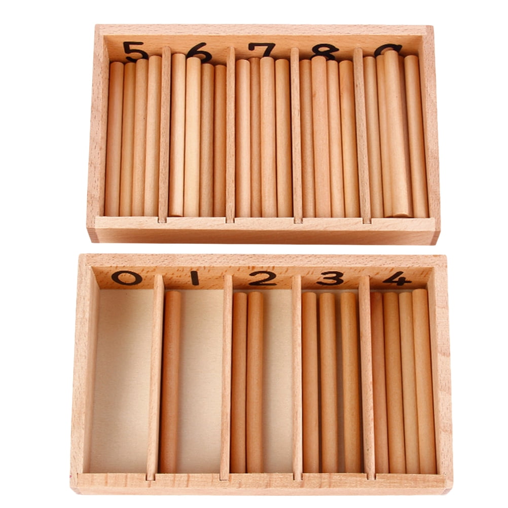 Qumonin Wooden Counting Rods Set with Storage Box for Kids Math ...