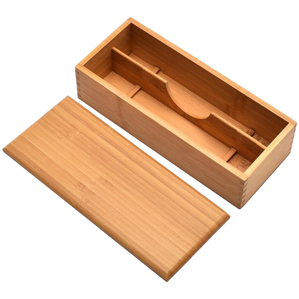 Qumonin Wooden Cutlery Box with Lid & Drawer for Kitchen Silverware ...