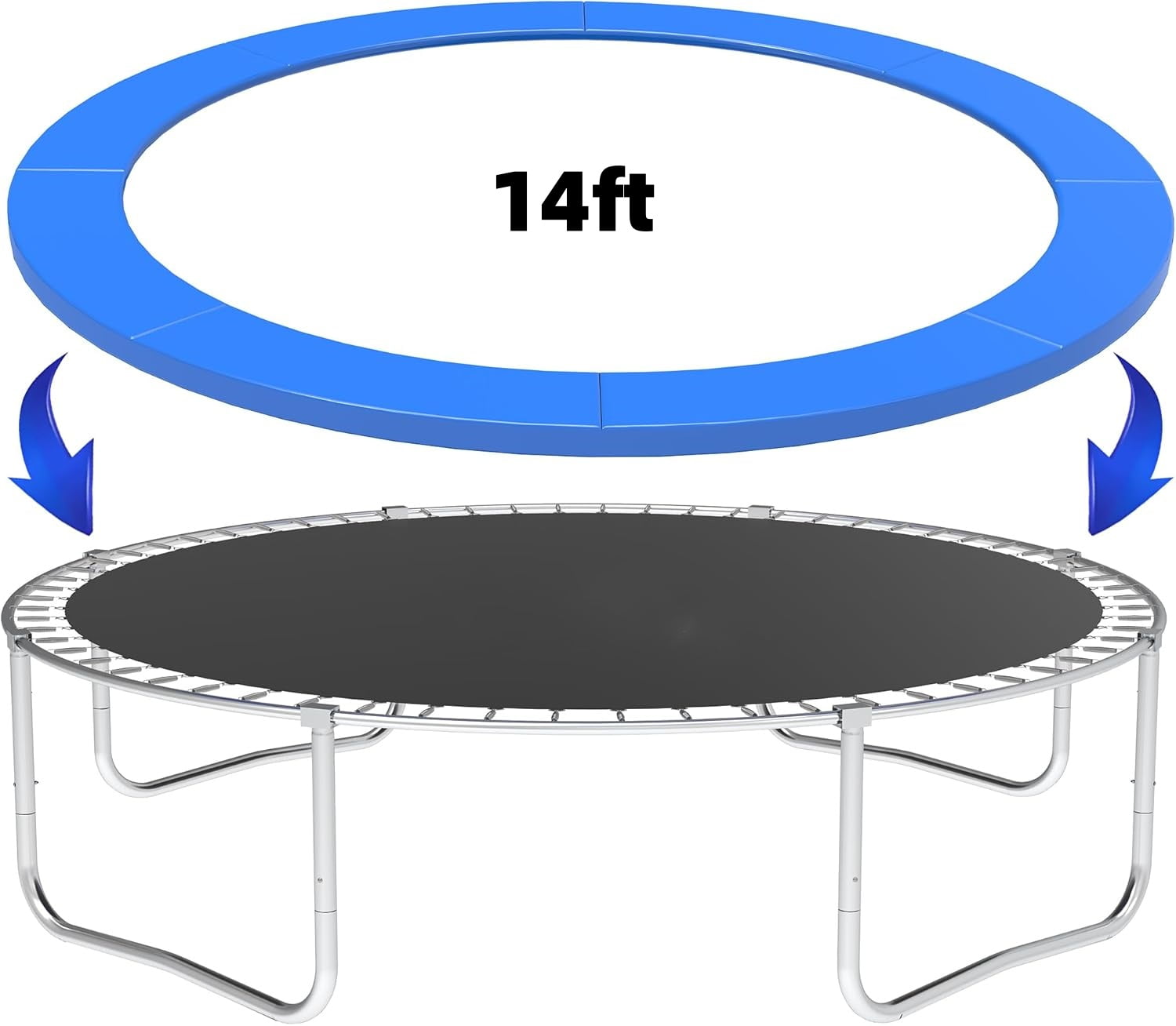 Qunbio 14 ft Trampoline Replacement Safety Pad, Trampoline Accessories ...