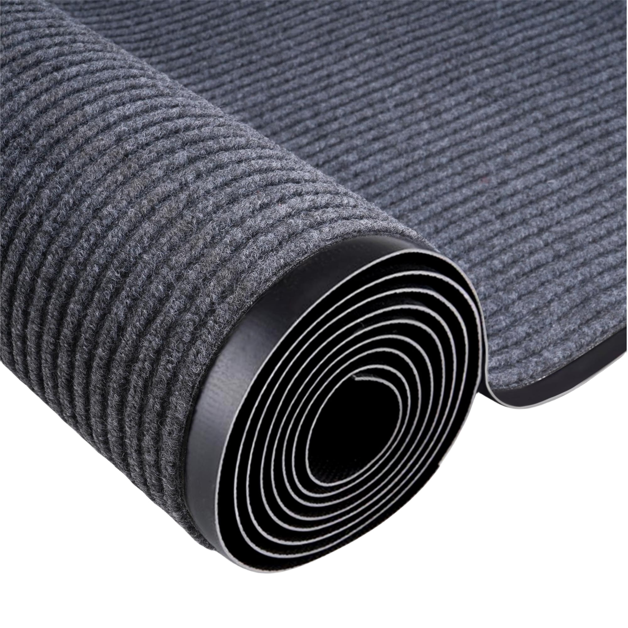 Qunbio 3x10ft Heavy-Duty, Water-Absorbing, Non-Slip PVC Rug, Grey ...