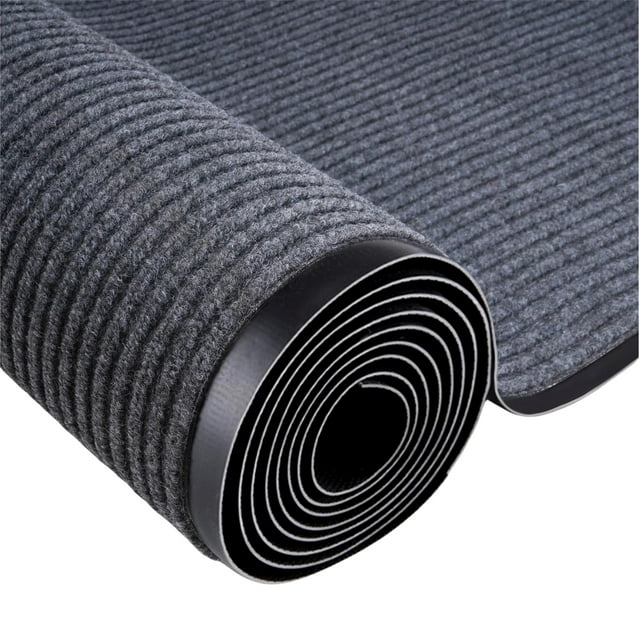 Qunbio 3x10ft Heavy-Duty, Water-Absorbing, Non-Slip PVC Rug, Grey ...