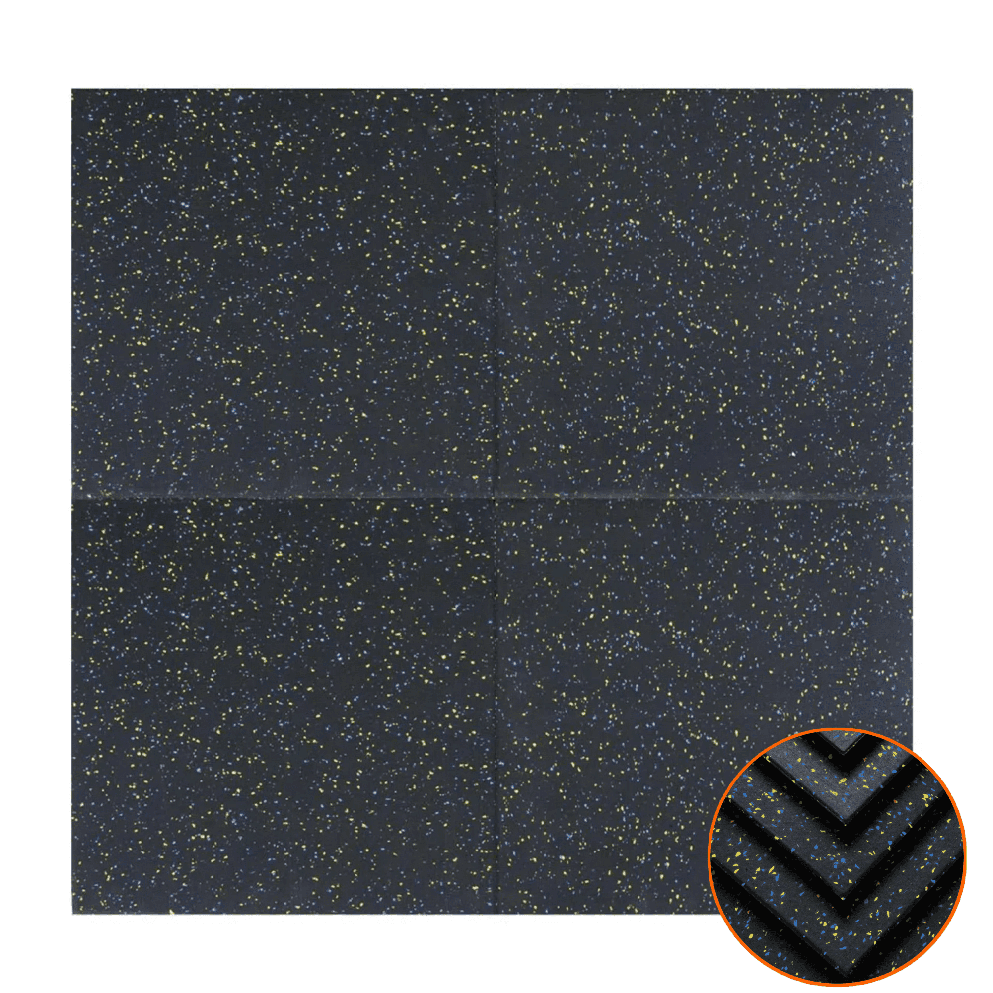 Qunbio 4 Pack Heavy Duty Rubber Gym Floor Mat, 0.98" Thick High-Density ...