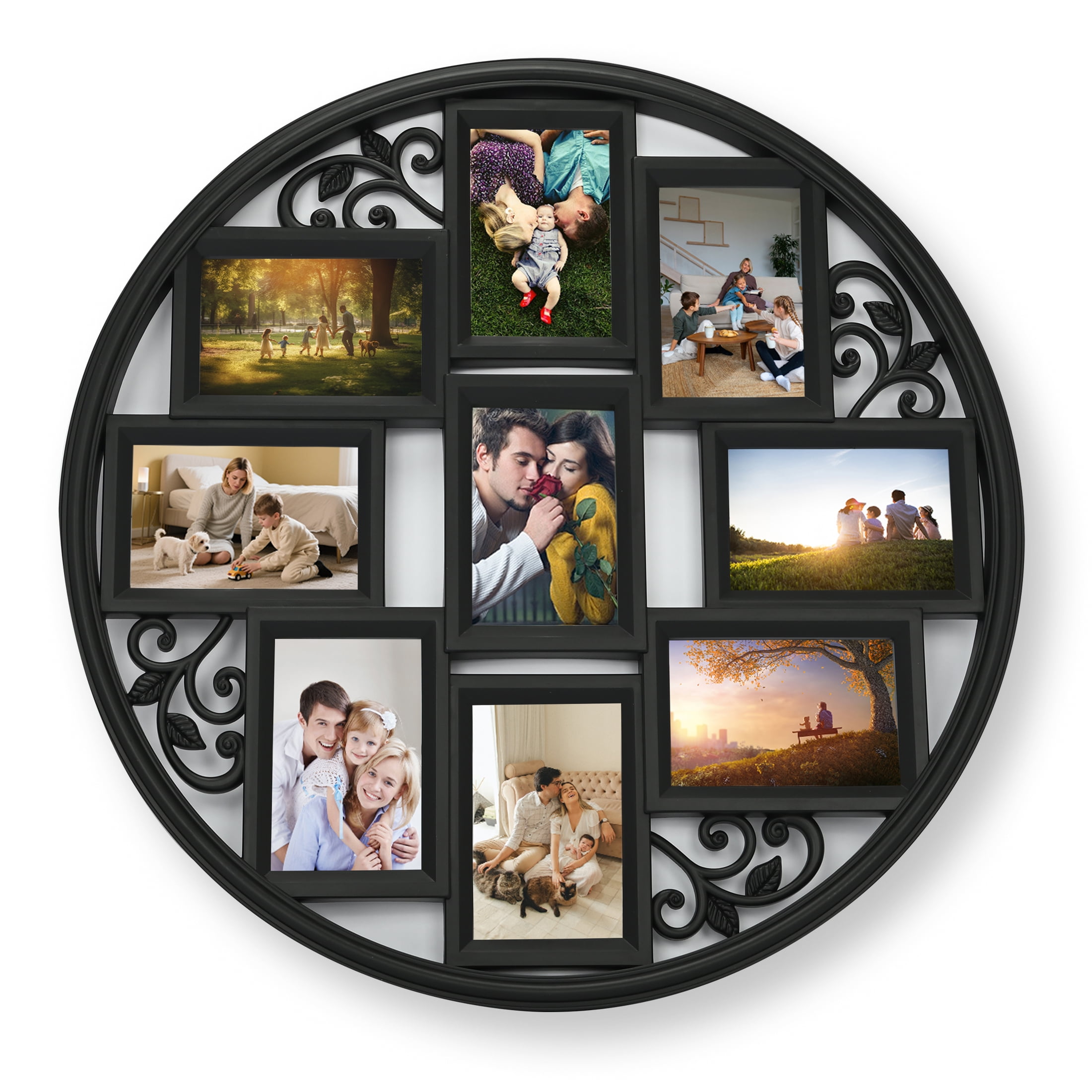 Qunbio 9-Opening 4" x 6" Collage Picture Frame for Wall Display, Black ...
