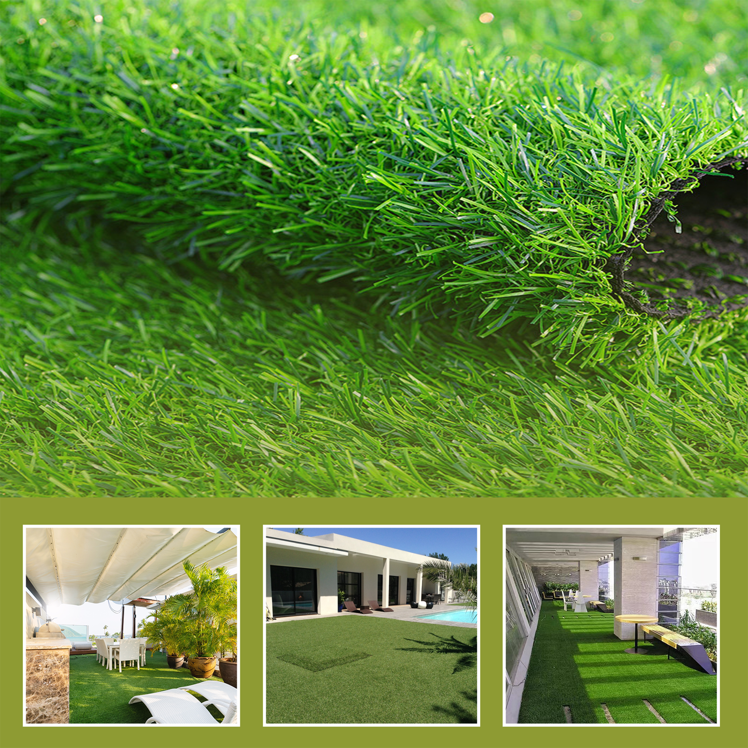 Qunbio Artificial Grass Turf, 6.6 x 10 ft Faux Lawn Carpet for Balcony ...