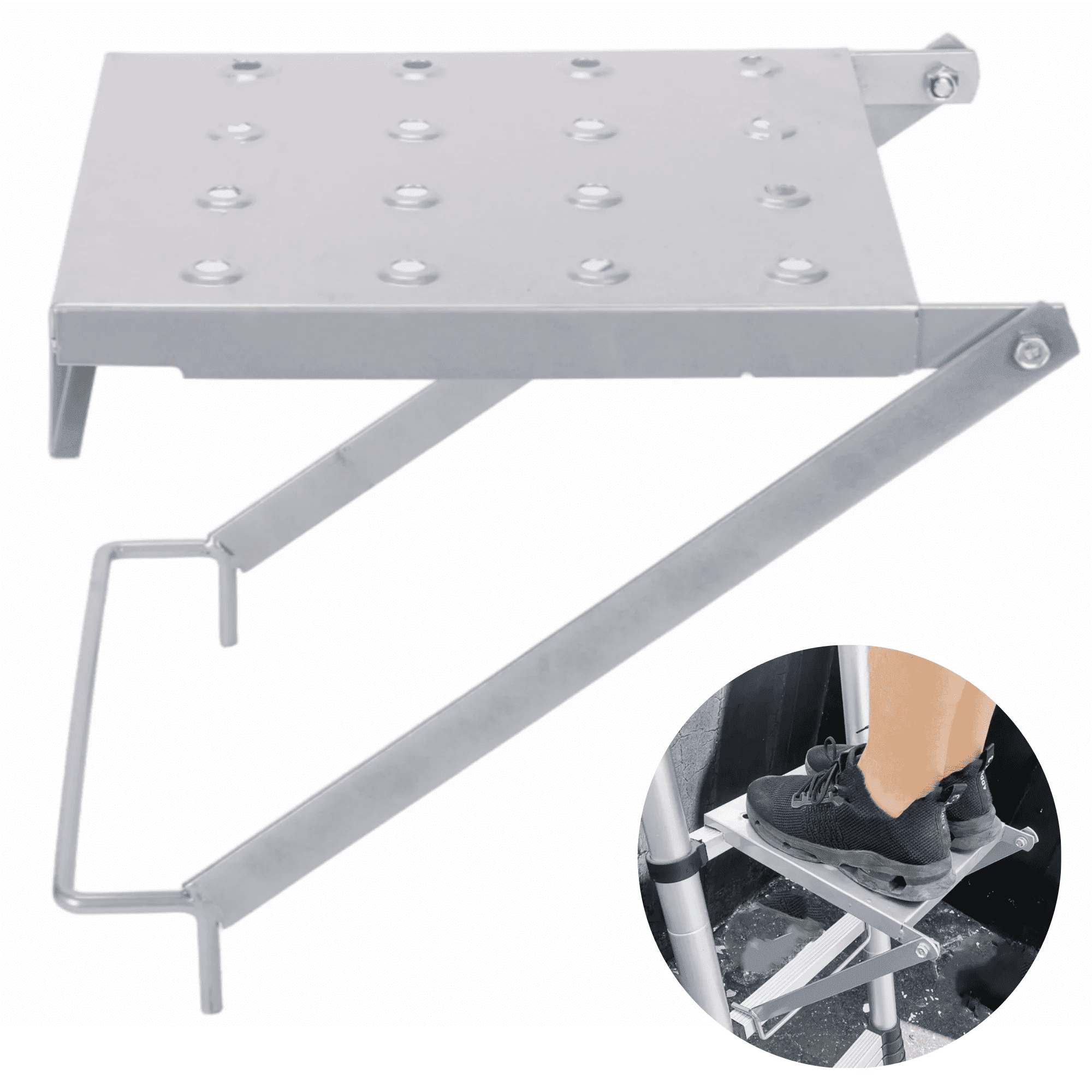 Qunbio Metal Ladder Platform, Anti-Slip Extension Ladder Tool Tray ...