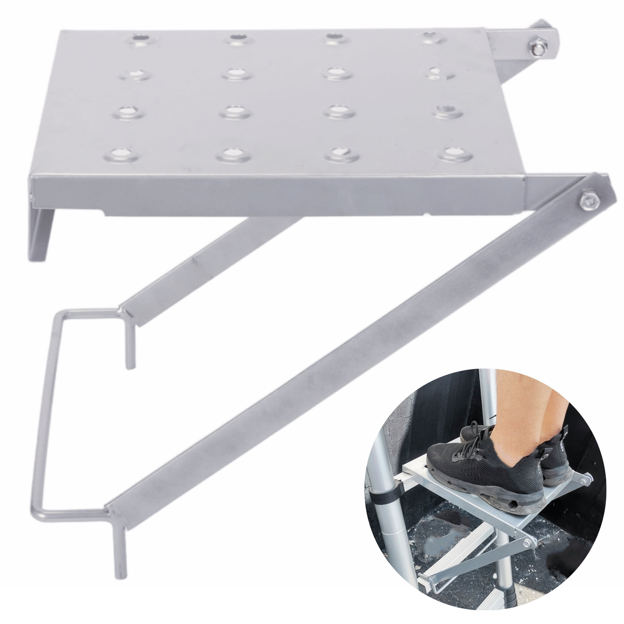 Qunbio Metal Ladder Platform, Anti-Slip Extension Ladder Tool Tray ...