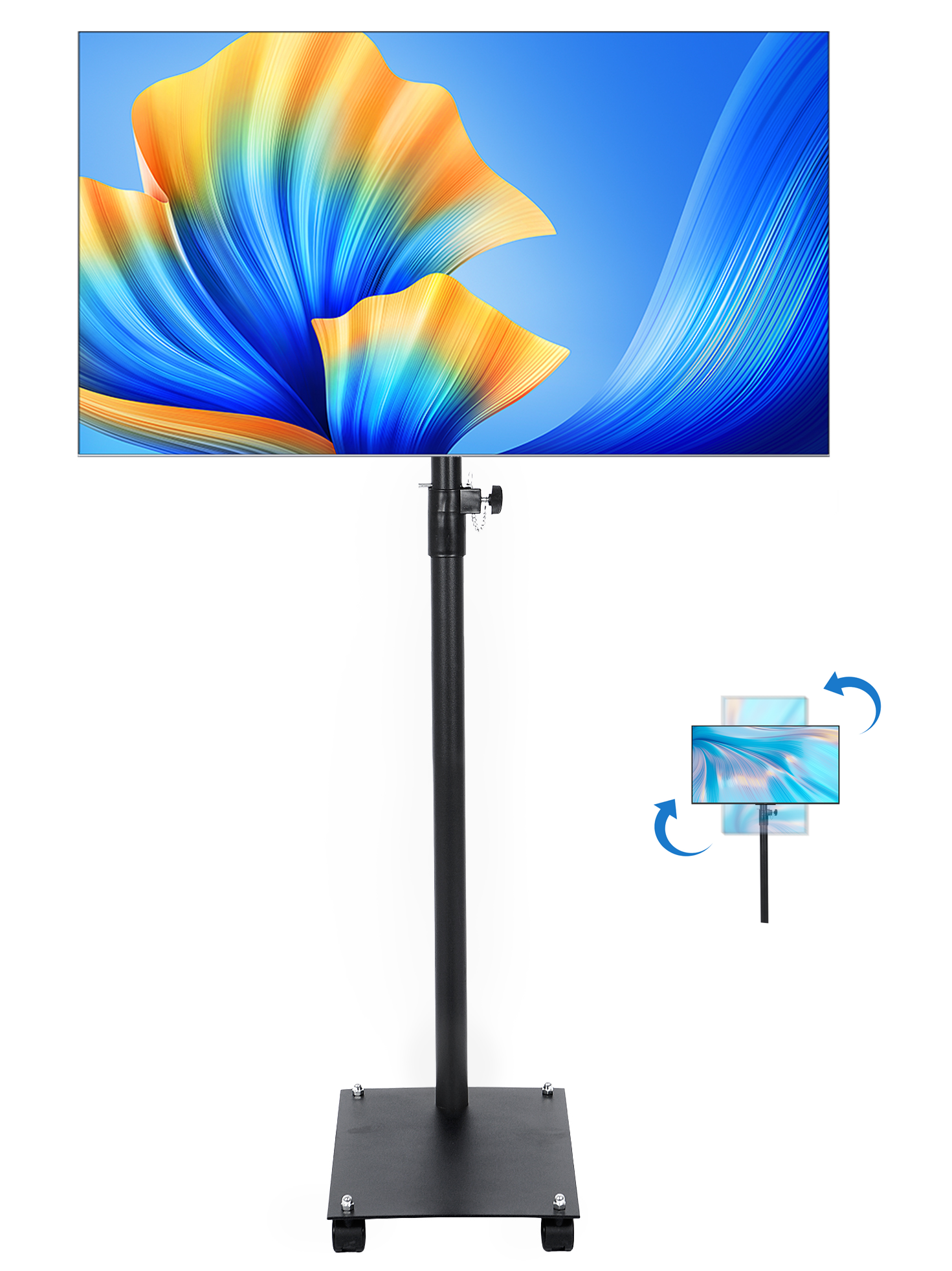 Free Shipping! Qunbio Mobile Rolling TV Floor Stand Cart, TV Mount ...